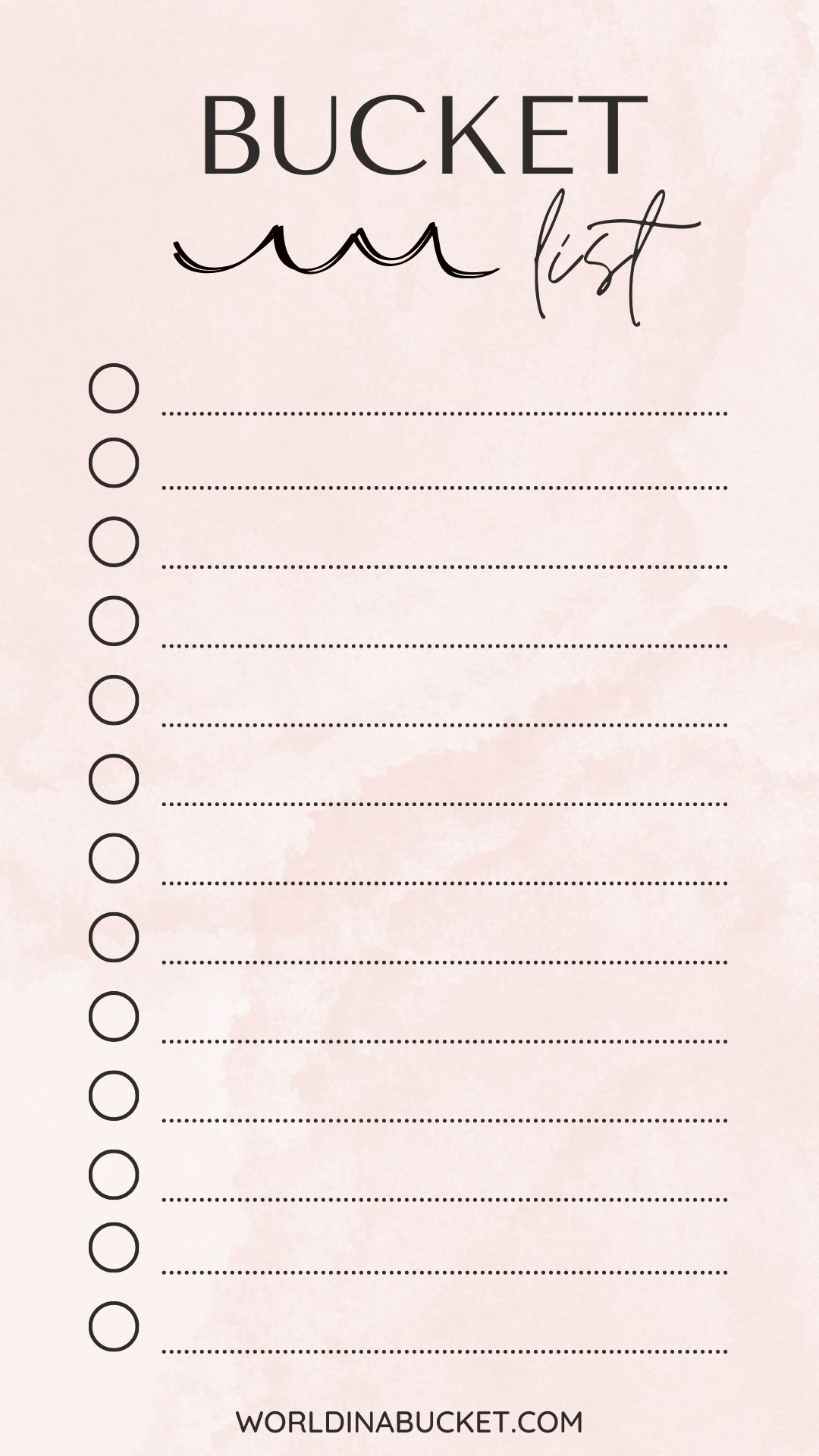 Die schönsten Bucket List Vorlagen als PDF zum Ausdrucken Die schönsten Bucket List Vorlagen als PDF zum Ausdrucken