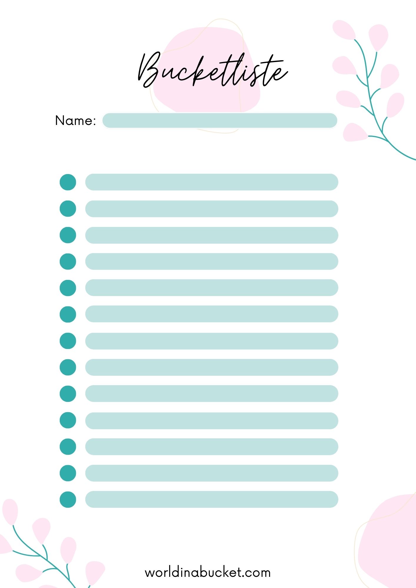 Die schönsten Bucket List Vorlagen als PDF zum Ausdrucken Die schönsten Bucket List Vorlagen als PDF zum Ausdrucken