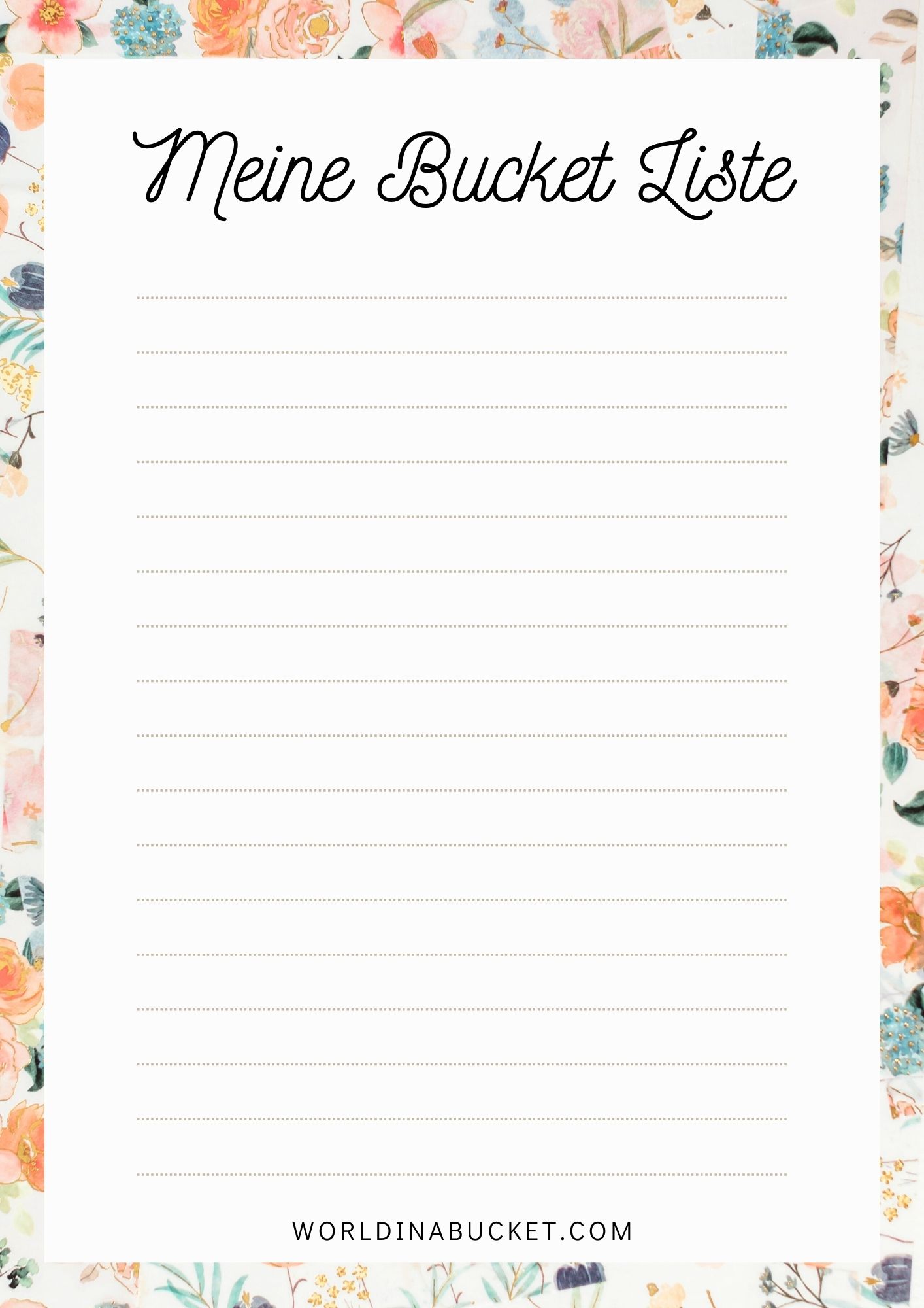 Die schönsten Bucket List Vorlagen als PDF zum Ausdrucken Die schönsten Bucket List Vorlagen als PDF zum Ausdrucken