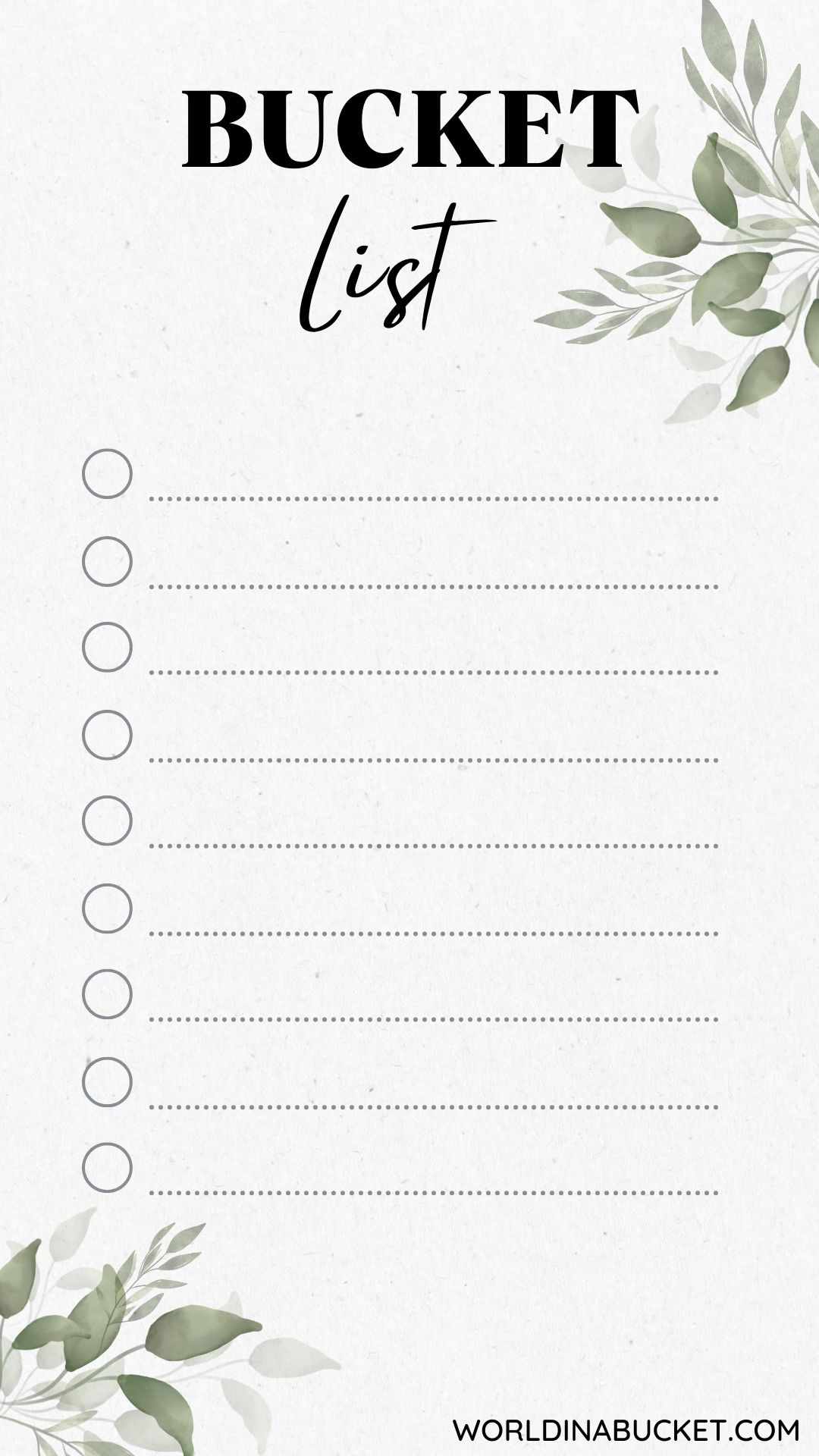 Die schönsten Bucket List Vorlagen als PDF zum Ausdrucken Die schönsten Bucket List Vorlagen als PDF zum Ausdrucken